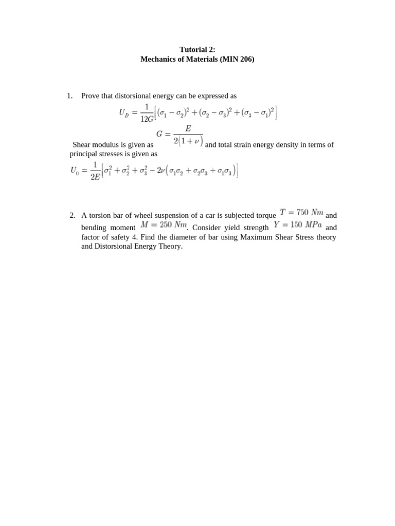 Tutorial2 Failure Theory | PDF