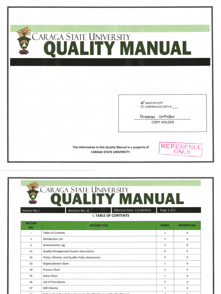 CSU Core Values and Quality Manual | PDF | Quality Management | Quality ...