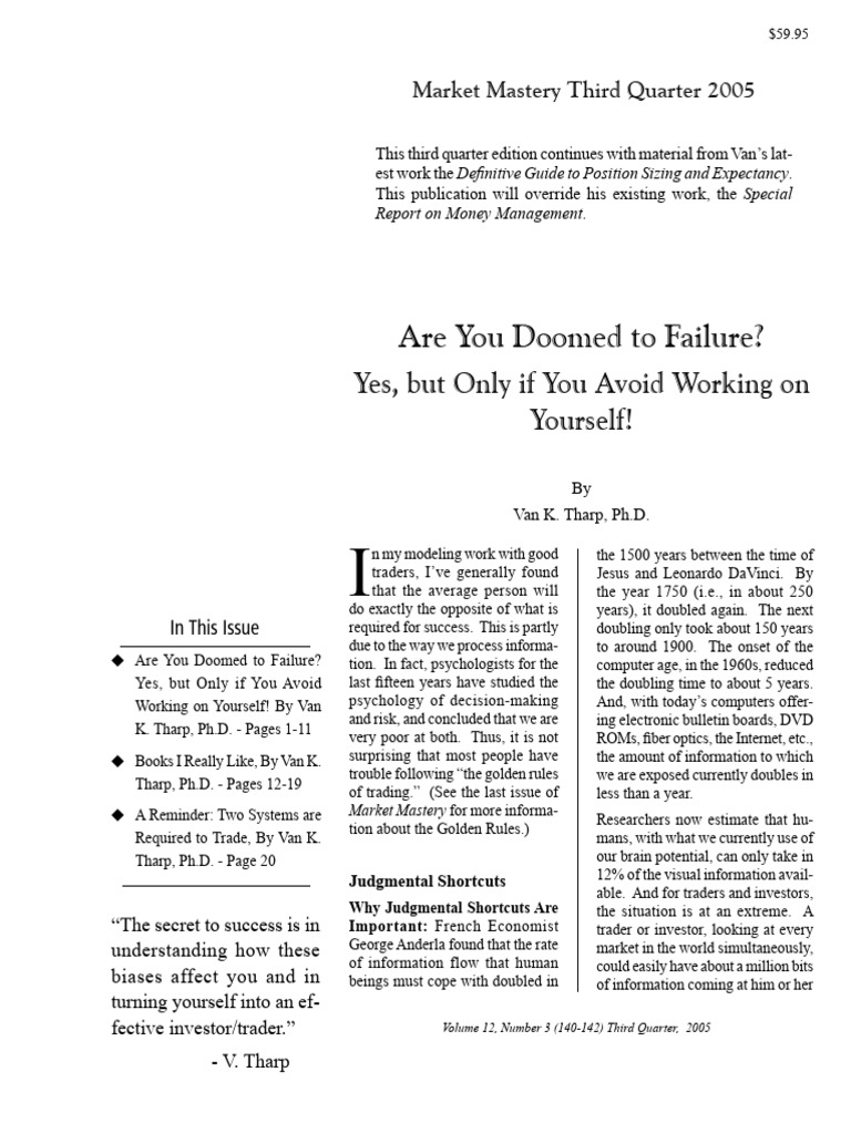 MM Are you doomed to failure (3rd Quarter 2005) | PDF | Lottery | Stocks