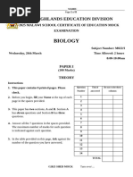 Biology Form 2 - Zeraki Achievers 5.0 - Question Paper | PDF | Microscope | Physiology