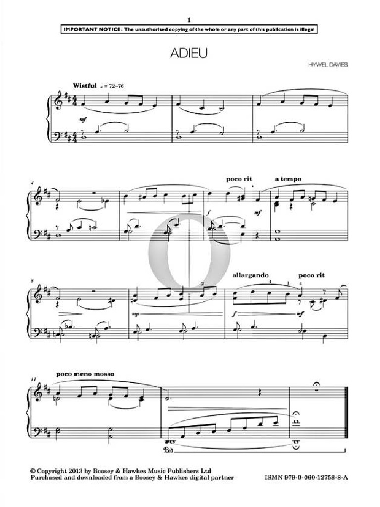 Hywel Davies Adieu | PDF