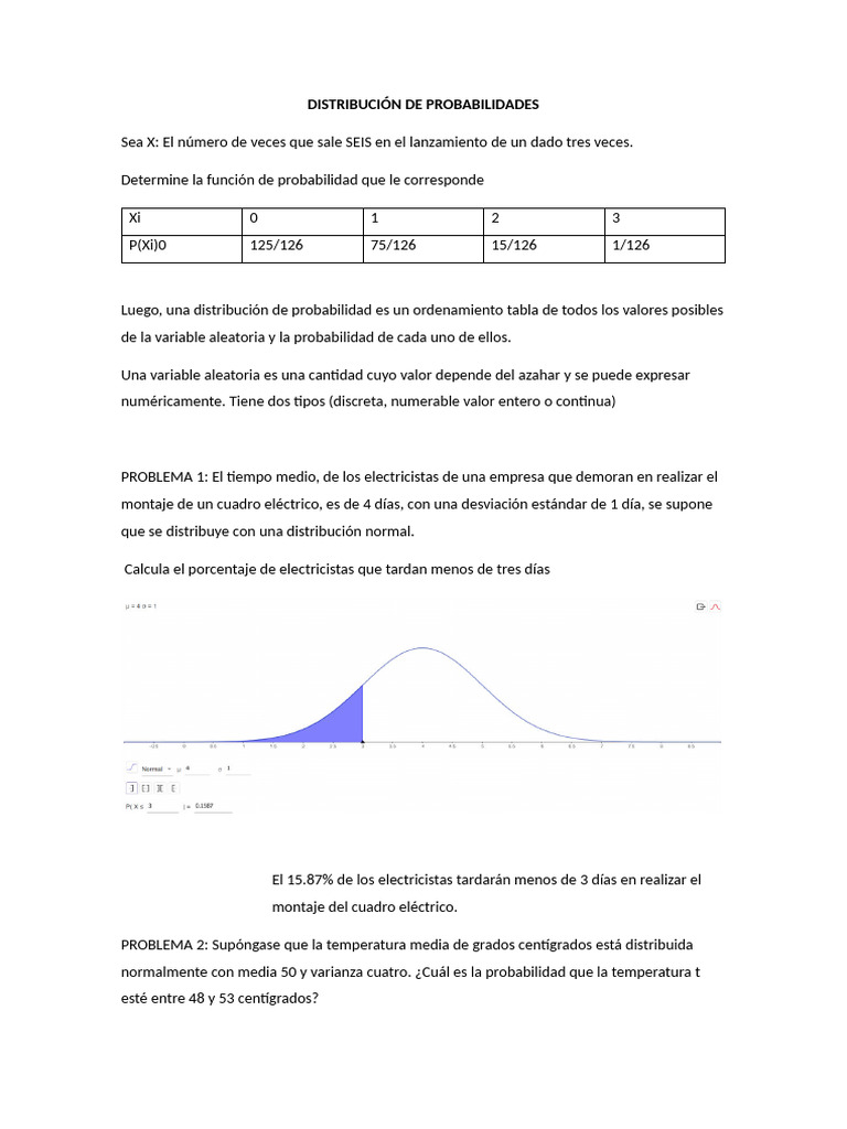 DISTRIBUCIÓN DE PROBABILIDADES | PDF