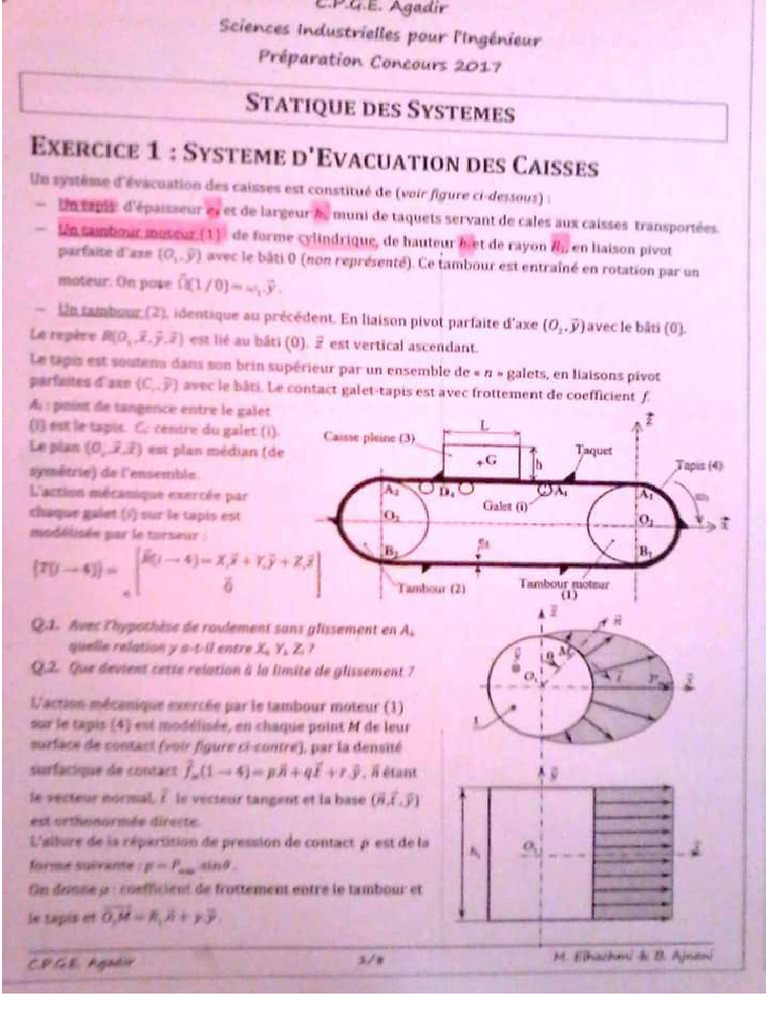 Statique Des Systèmes (Exercices Corrigés) | PDF