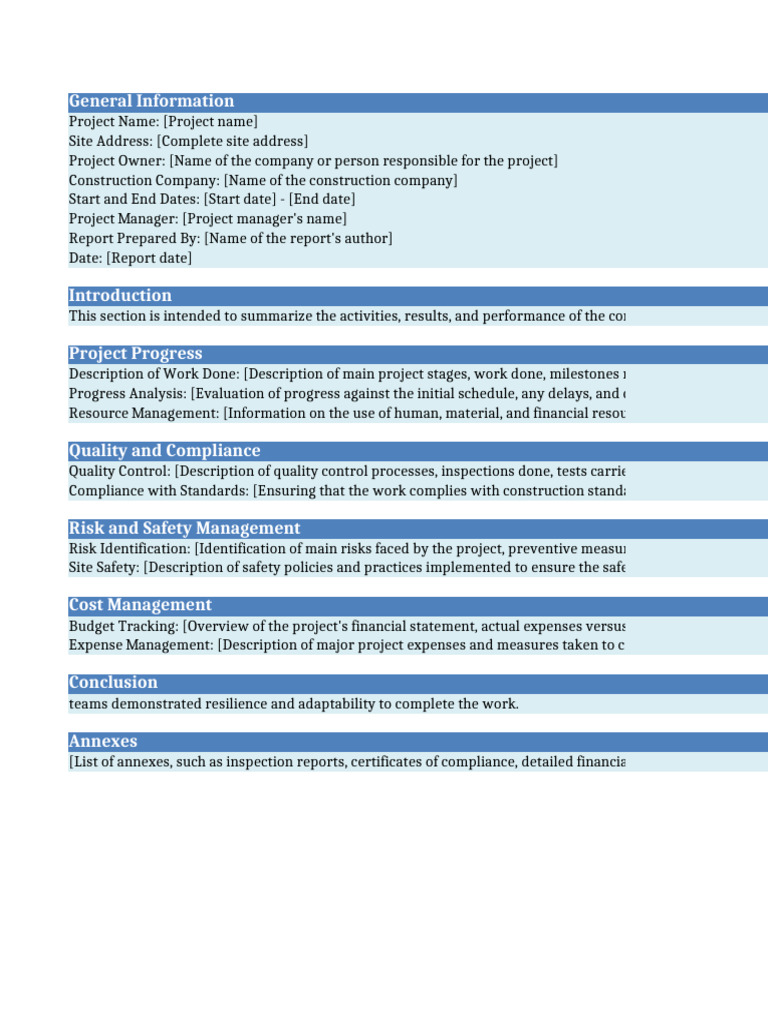 Construction Project Overview Report | PDF