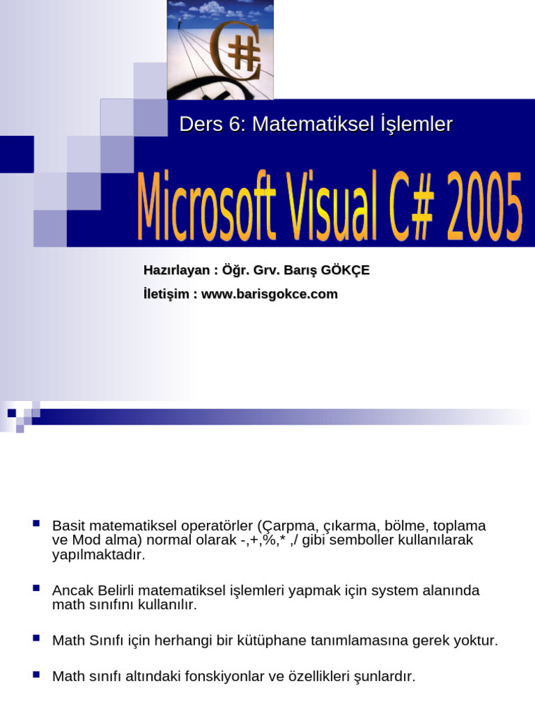 Baris Ders6 MatematikFonksiyonlari | PDF