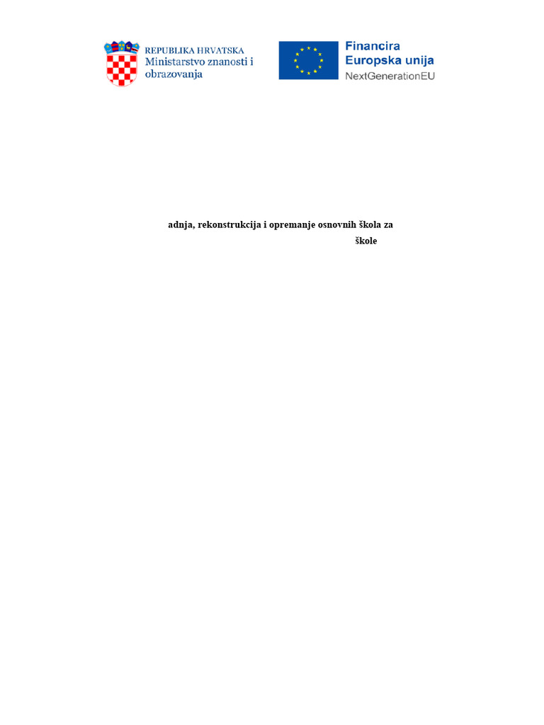 Upute Za Prijavitelje Izgradnja NPOO C3.1.R1. I2.01 | PDF