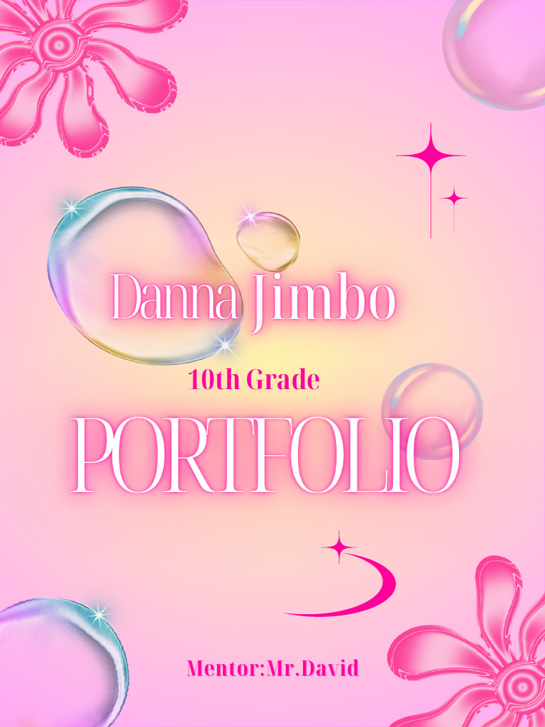 Pastel Gradient Bubbles and Stars Girly Graphic Designer Student ...