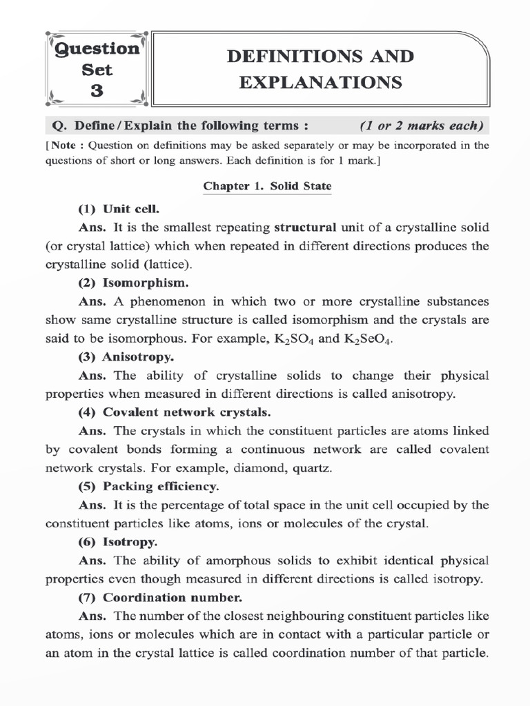 Definition and Explanation 1 or 2 Marks Piyush Sir | PDF