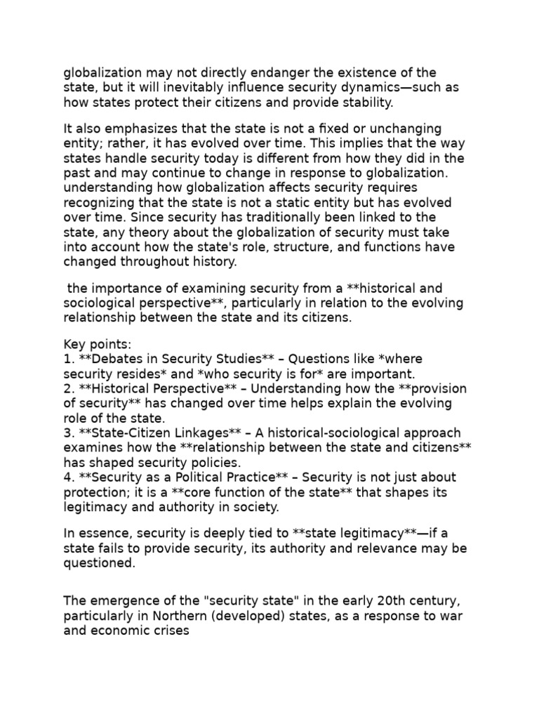 Globalization's Impact on State Security | PDF | State (Polity ...