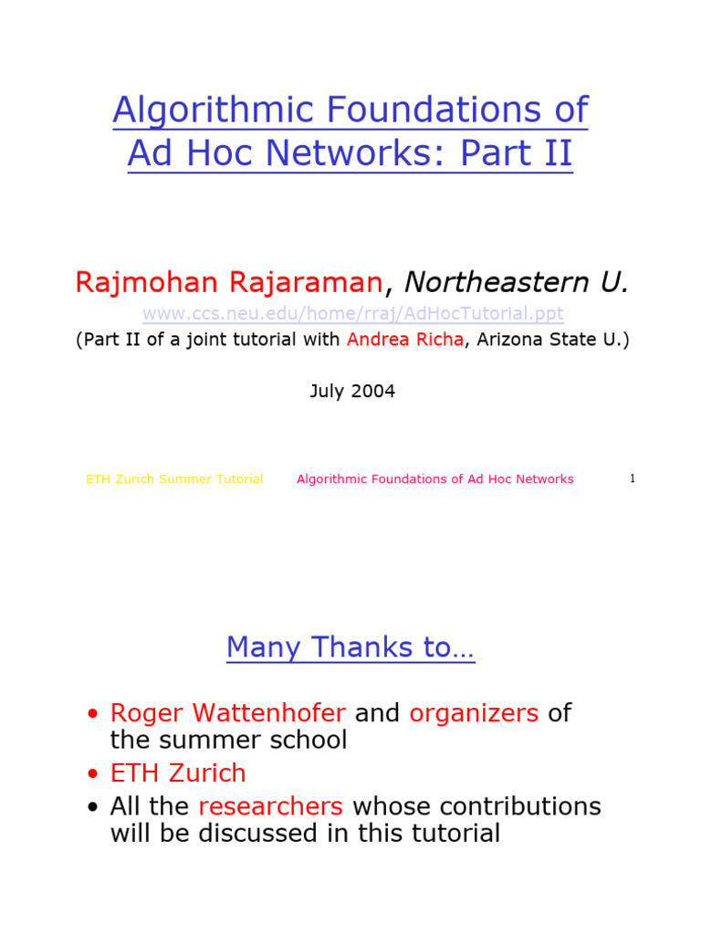 Ad Hoc Tutorial | PDF | Wireless Ad Hoc Network | Computer Networking