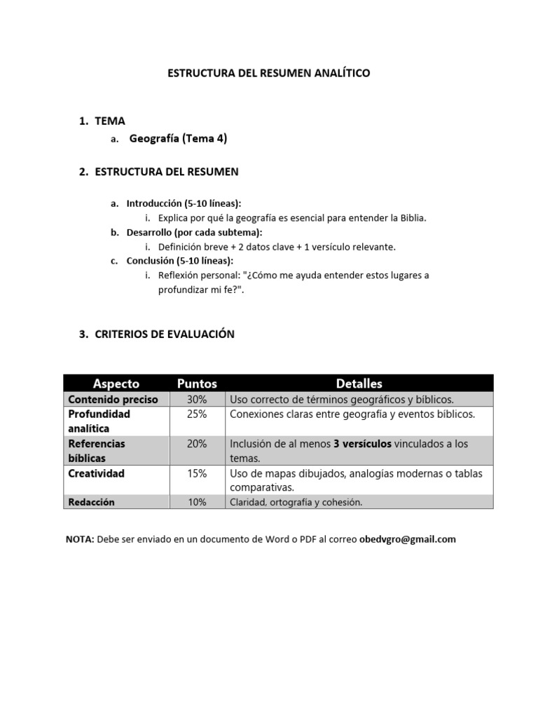 ESTRUCTURA - RESUMEN - ANALÍTICO - Geografia | PDF