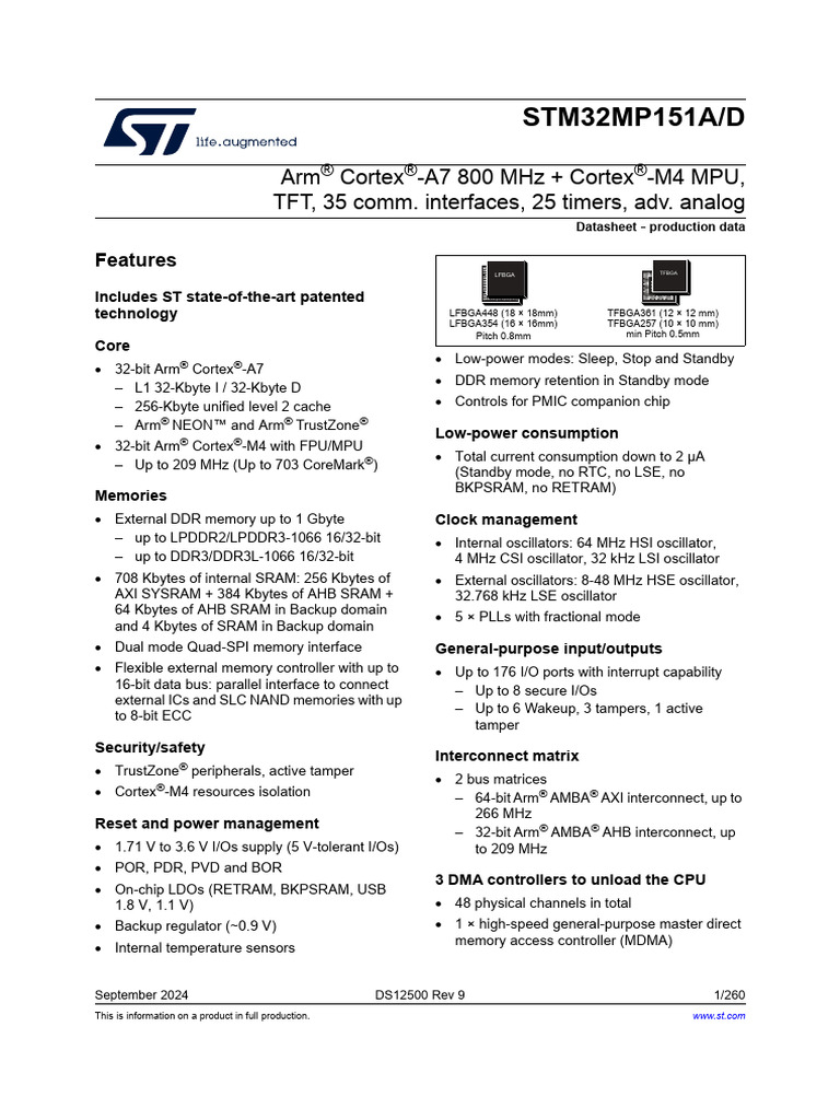 stm32mp151a | PDF | Computing | Information And Communications Technology