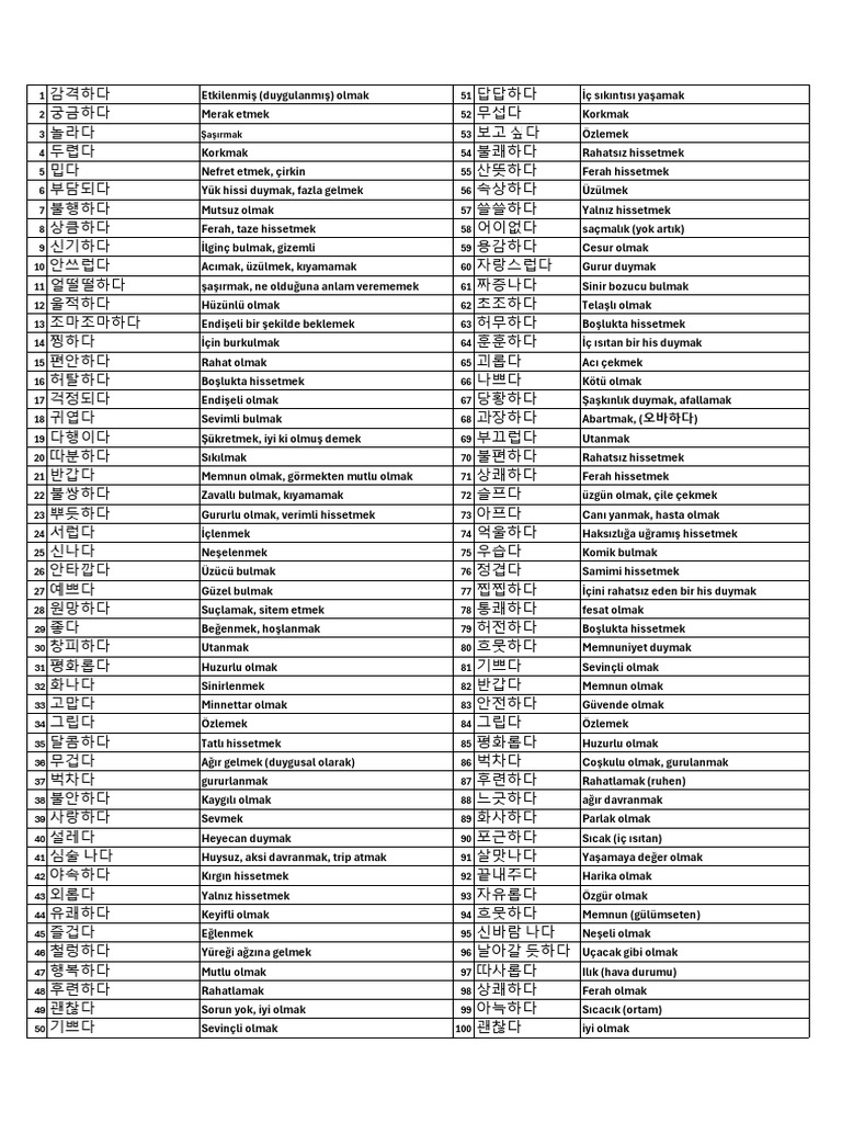 Korece Duygular | PDF