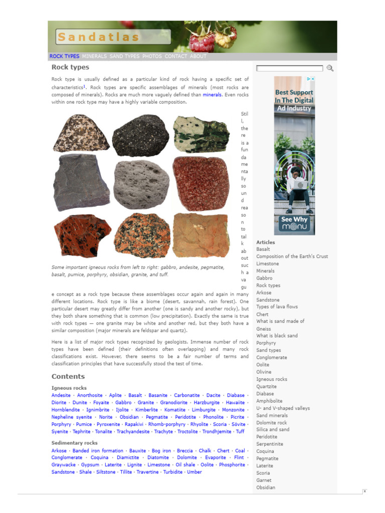 WWW Sandatlas Org Rock Types 242434 | PDF | Igneous Rock | Basalt
