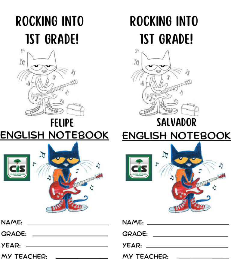 Pete The Cat Notebook Cover-1-2 | PDF