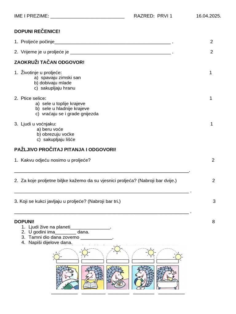 Proljece Provjera | PDF