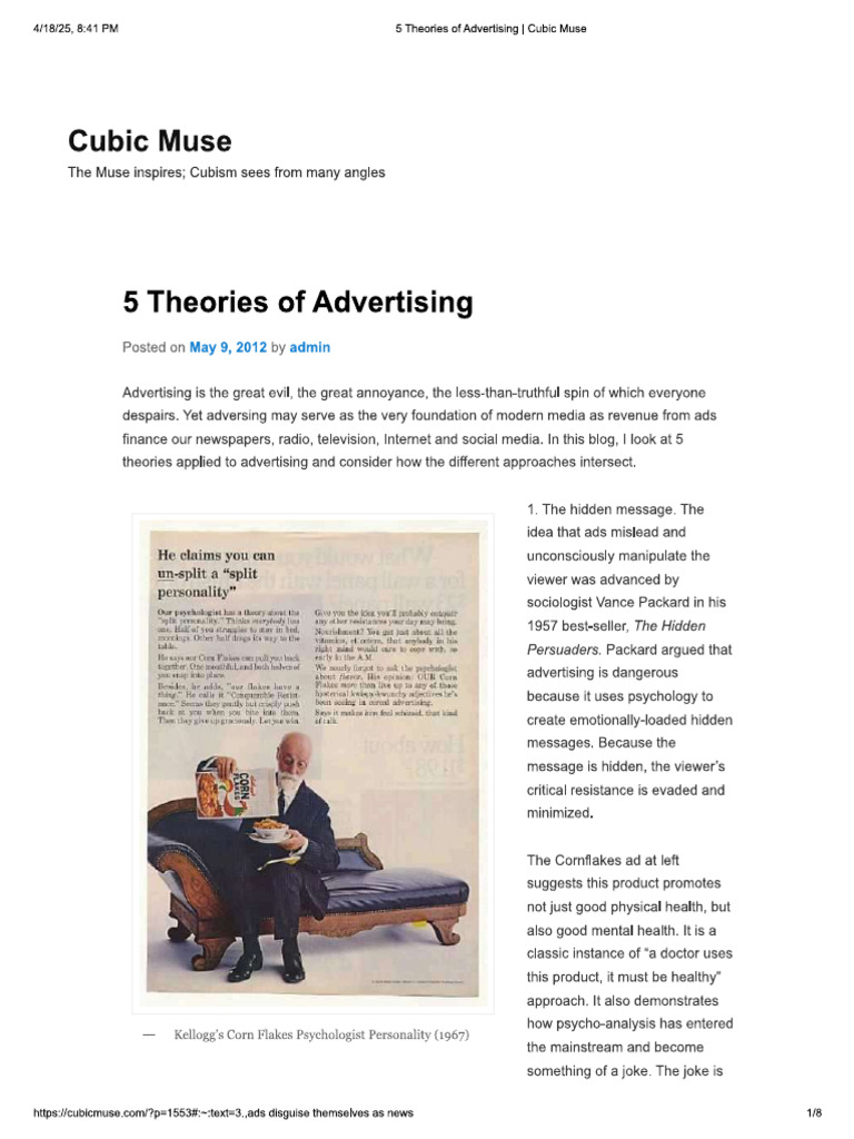 5 Theories of Advertising | PDF