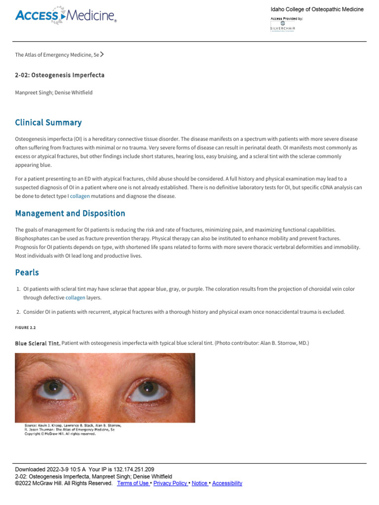 2-02 - Osteogenesis Imperfecta | PDF | Human Diseases And Disorders | Medicine