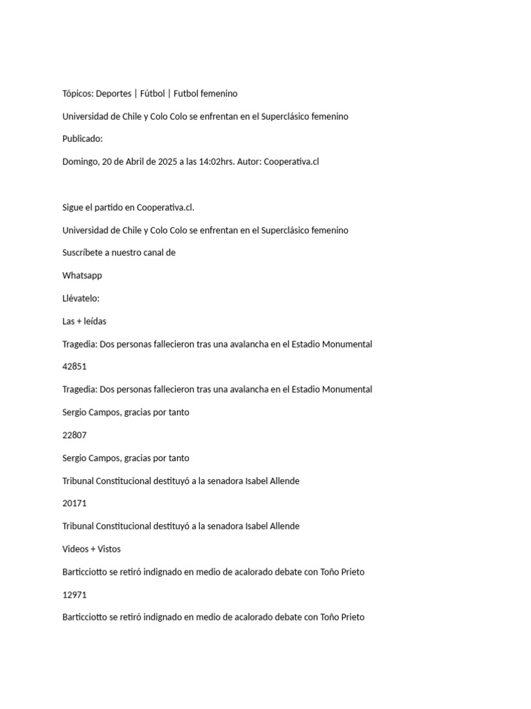 Noti 3 | PDF | Chile | Asociación de clubes de fútbol