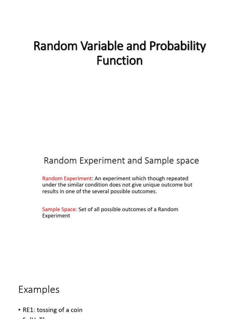 Randon Variable and Probability Distribution | PDF | Probability Density Function | Random Variable