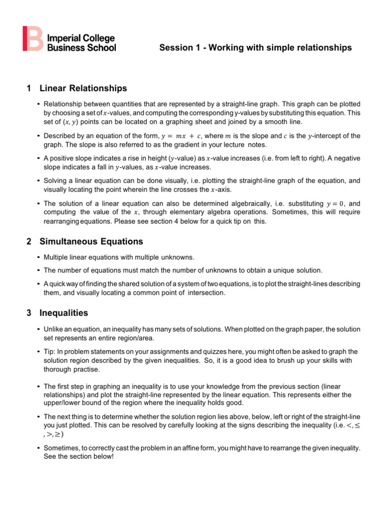 Understanding Linear Relationships and Equations | PDF | Equations ...