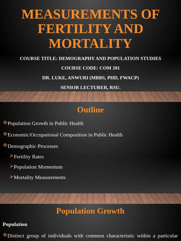 Measurements of Fertility and Mortality | PDF | Mortality Rate | Demography