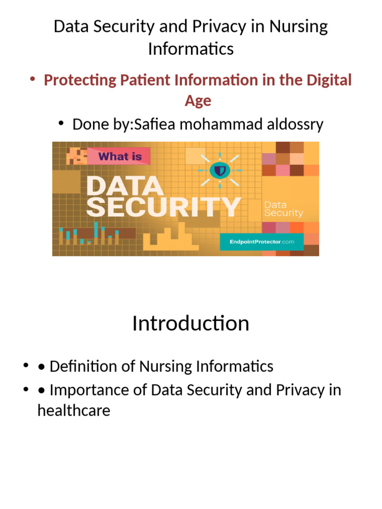 Data Security in Nursing Informatics | PDF | Security | Computer Security