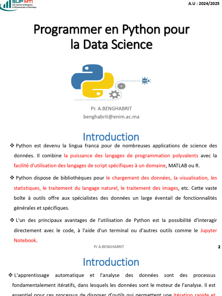 Programmer en Python Pour La DS | PDF | Python (Langage de ...