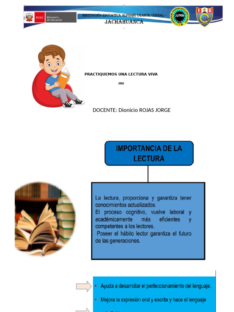 Docente: Dionicio Rojas Jorge: Practiquemos Una Lectura Viva | PDF