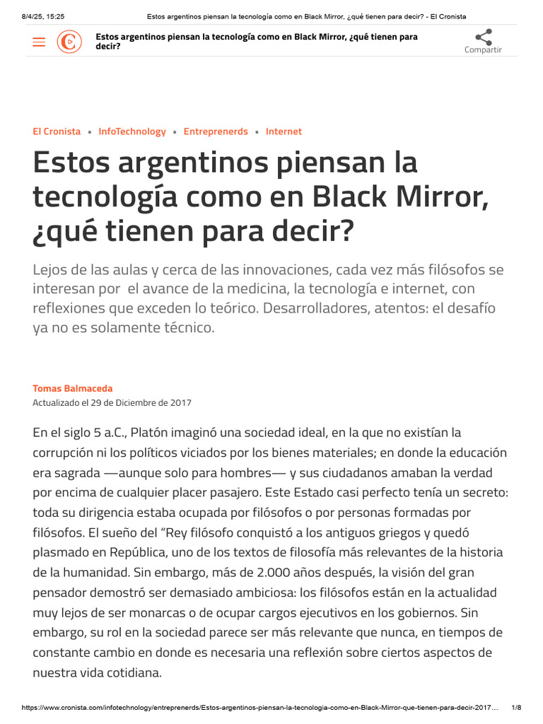 Estos Argentinos Piensan La Tecnología Como en Black Mirror, ¿Qué ...