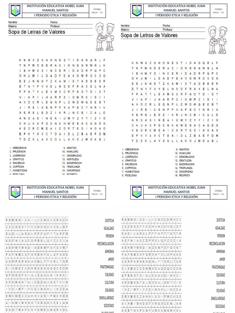 SOPAS DE LETRAS | PDF