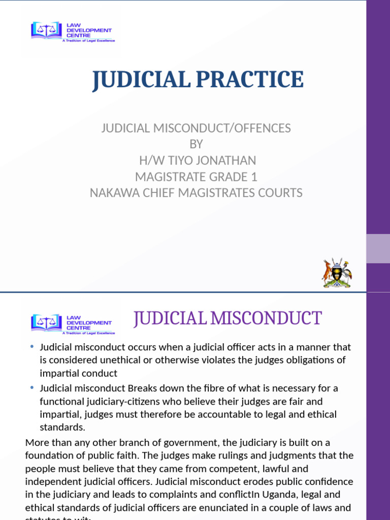 Judicial Practice - Misconduct, Offences by HW Tiyo Jonathan | PDF ...