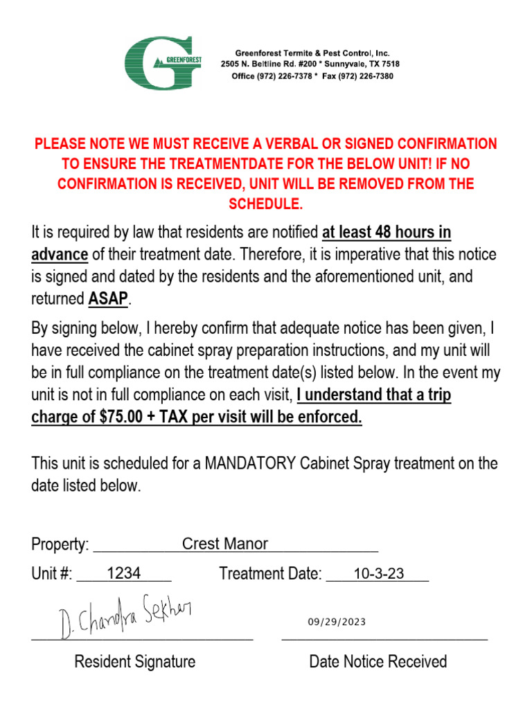 1234 Cab Spray Confirmation Form | PDF | Pantry | Home
