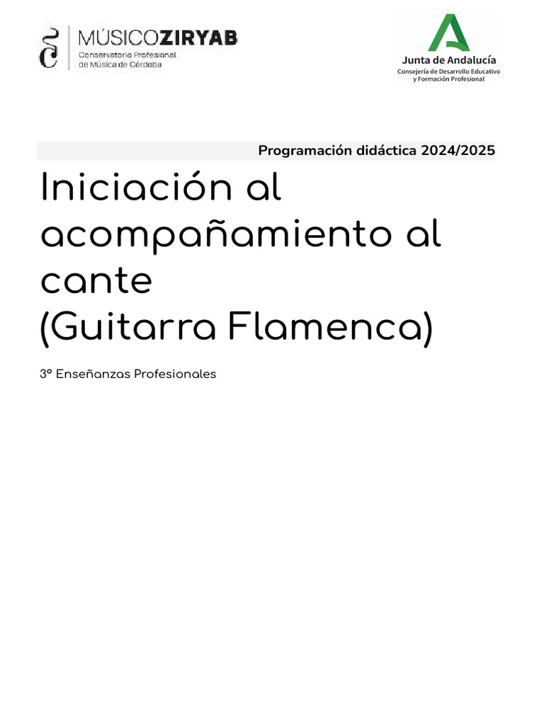 IniciacioÌ N Al AcompanÌ Amiento Del Cante 3Âº EEPP | PDF | Evaluación | Aprendizaje