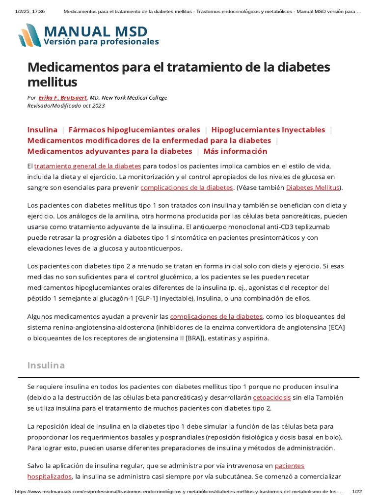 Medicamentos para diabetes mellitus | PDF | Insulina | Diabetes