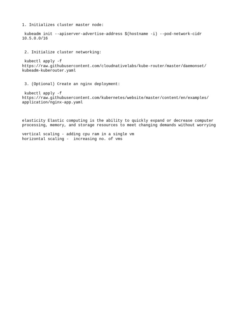 Initializes Cluster Master Node | PDF
