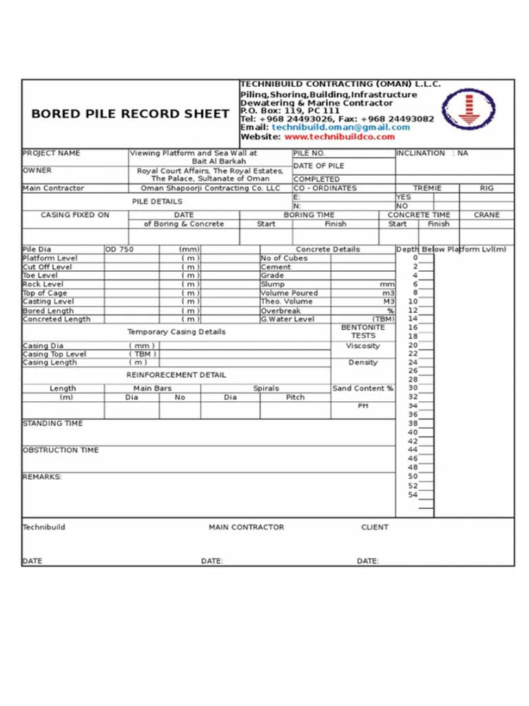 Boredpile Record | PDF