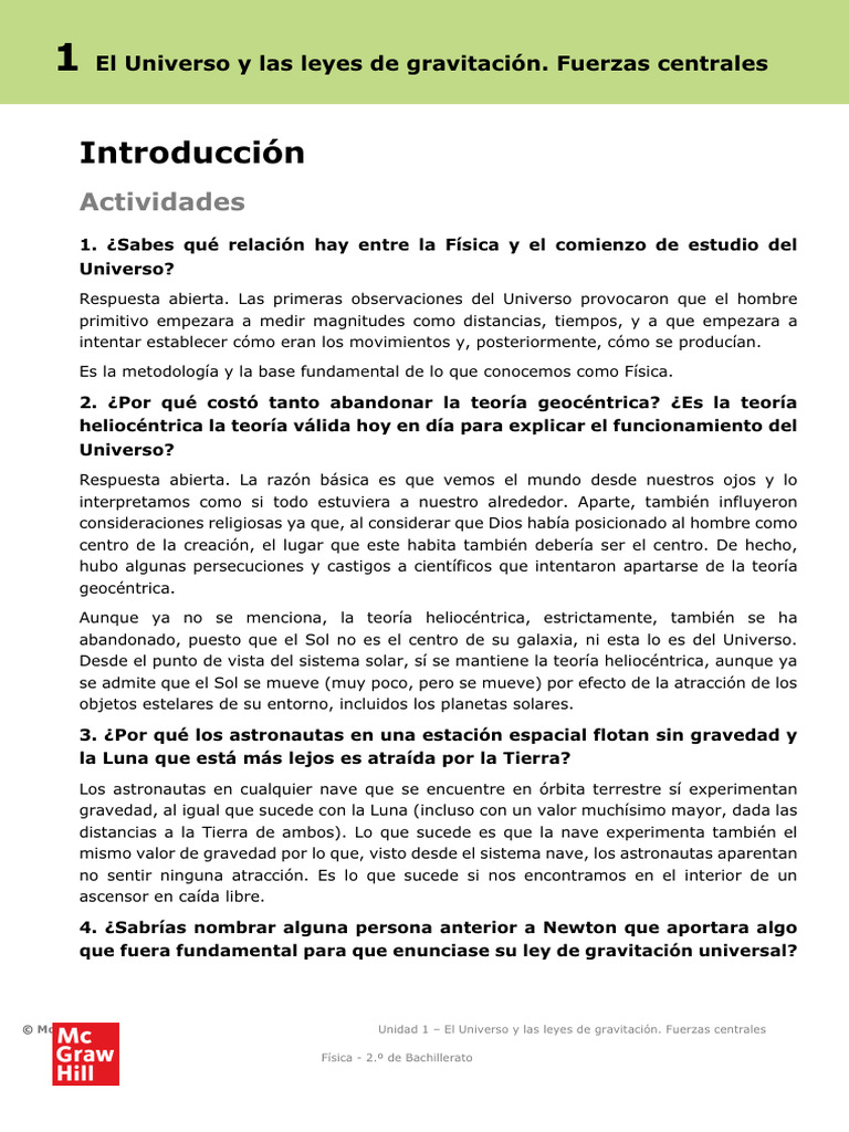 Sol Unidad 01 | PDF | Ley de Newton de la gravitación universal | Gravedad