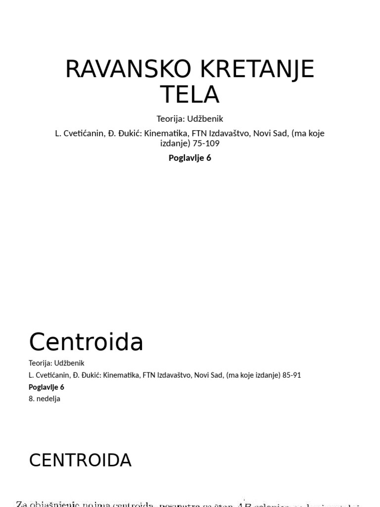 8. nedelja predavanja i vezbi iz Kinematike | PDF