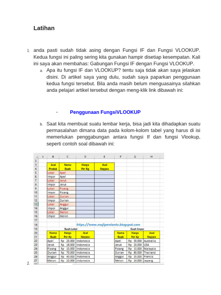 Latihan - EXCEL - GAB - VLOOKUP DAN IF | PDF