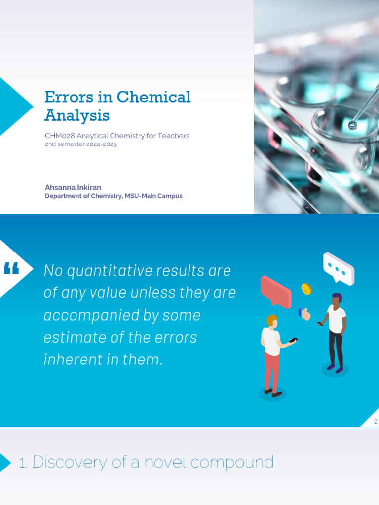 3A. Errors in Chemical Analysis | PDF | Accuracy And Precision | Observational Error