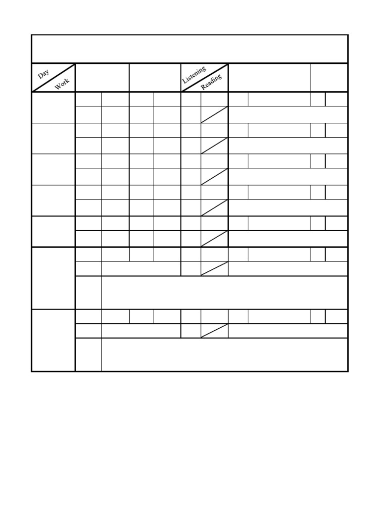 IELTS Program Time Sheet | PDF