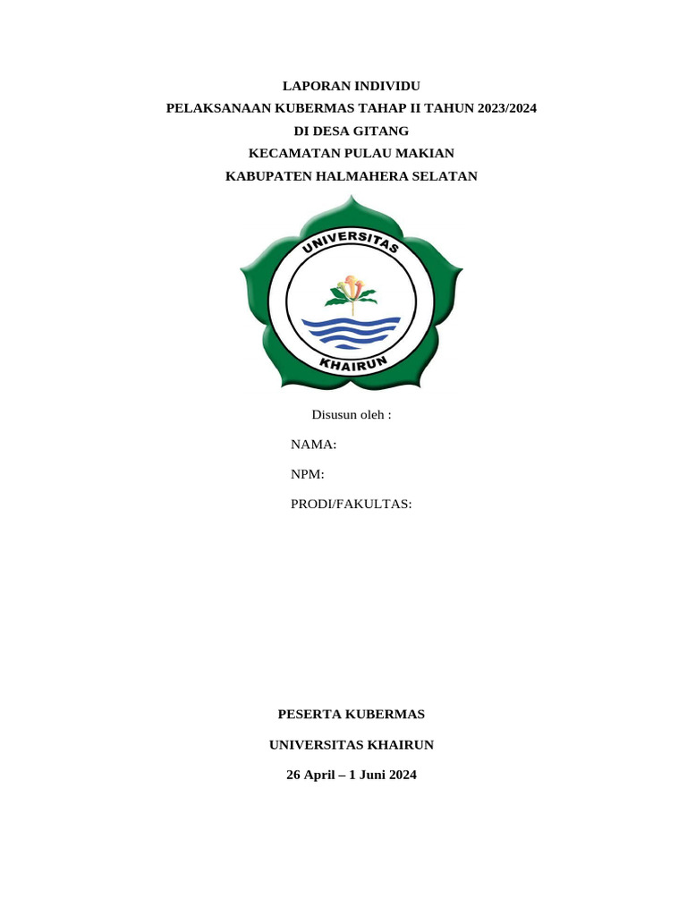 Cover Laporan Individu | PDF