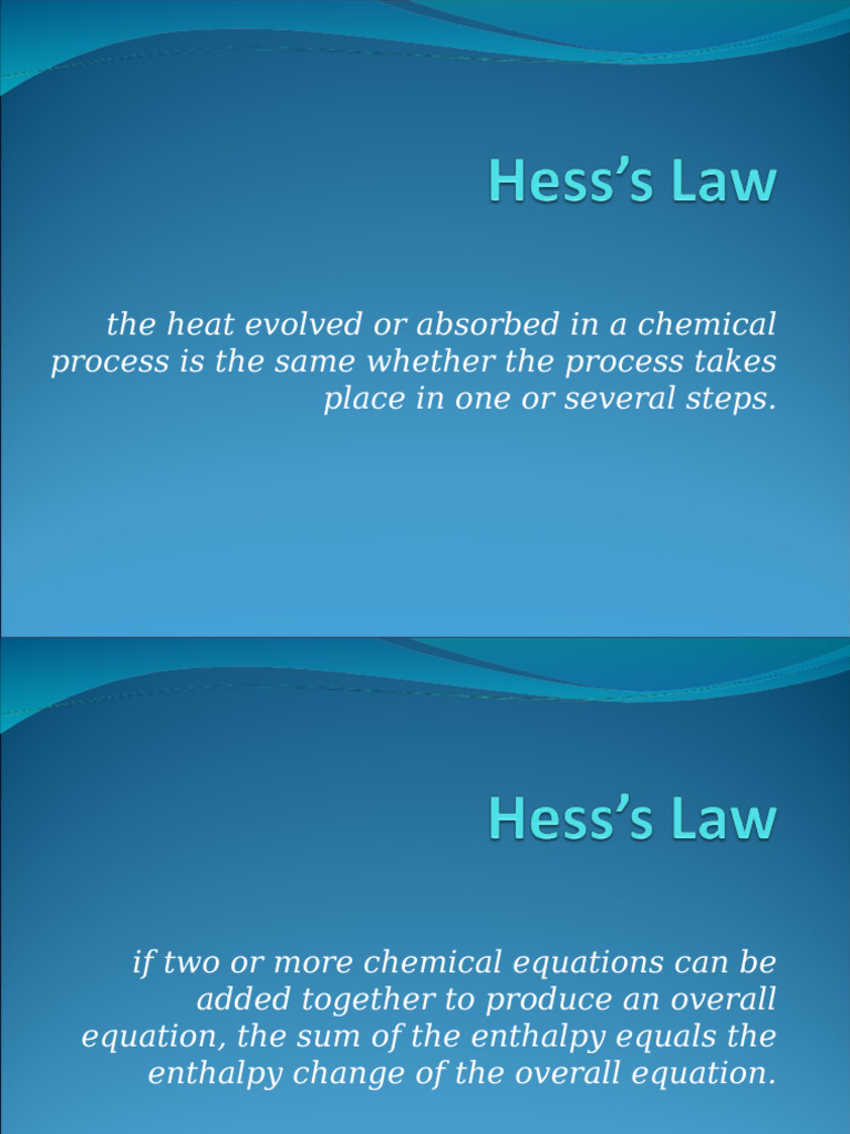 Understanding Hess's Law and Enthalpy Changes | PDF | Chemistry ...