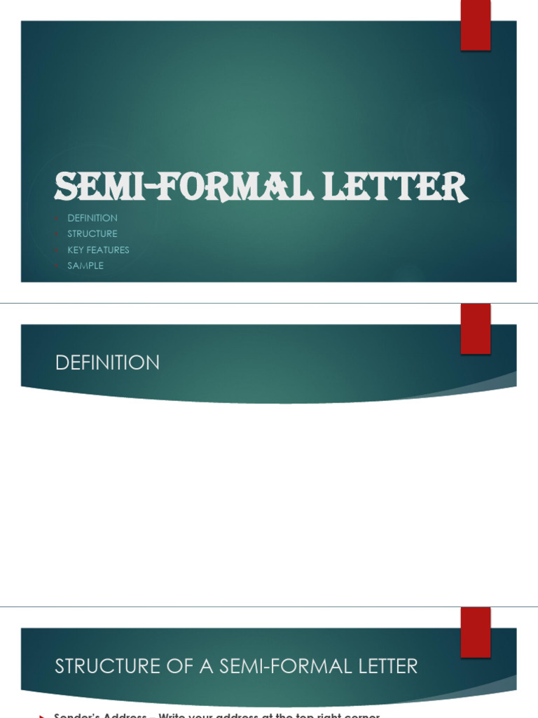 SEMI-FORMAL LETTER | PDF