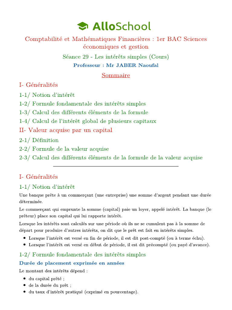 seance-29-les-interets-simples-cours | PDF