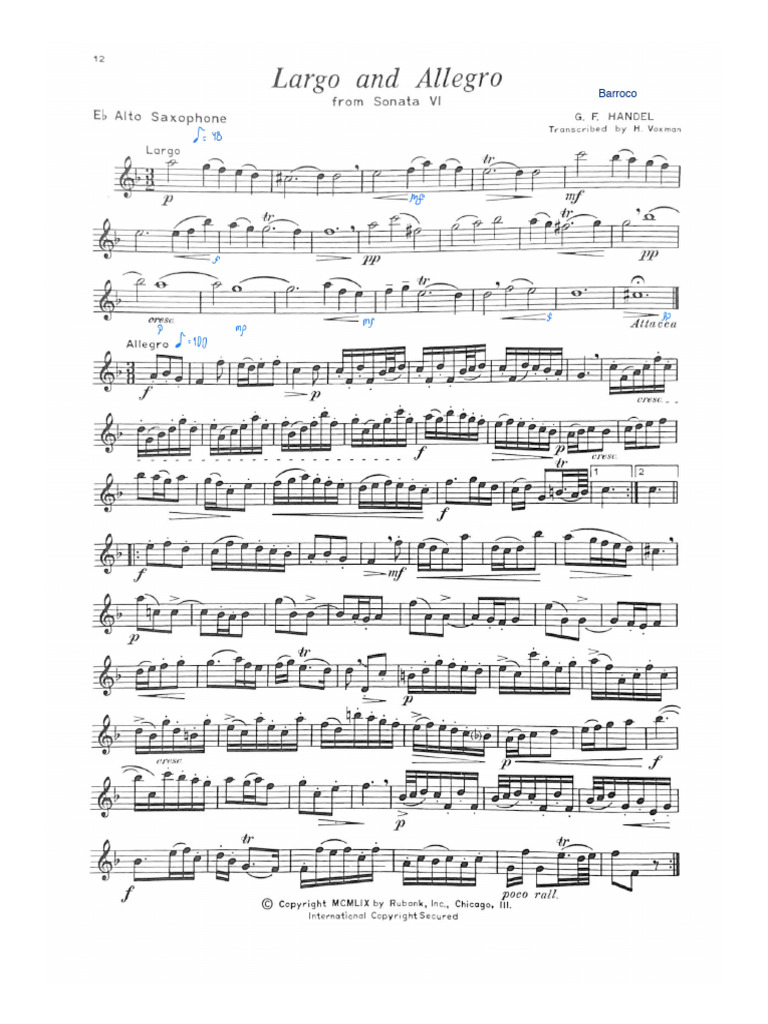 Largo and Allegro | PDF