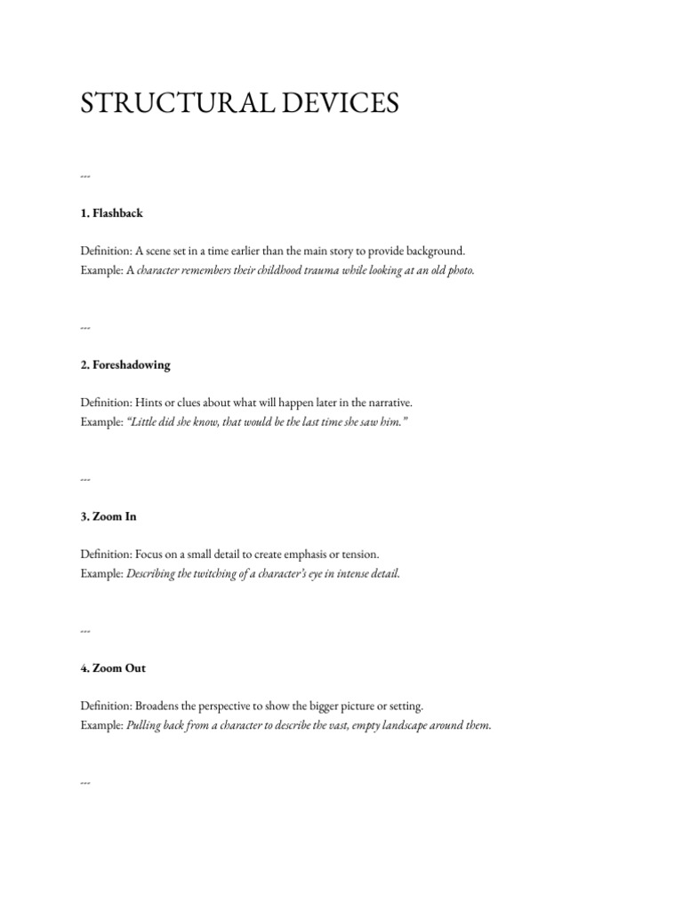 Structural Devices | PDF | Narration | Narrative