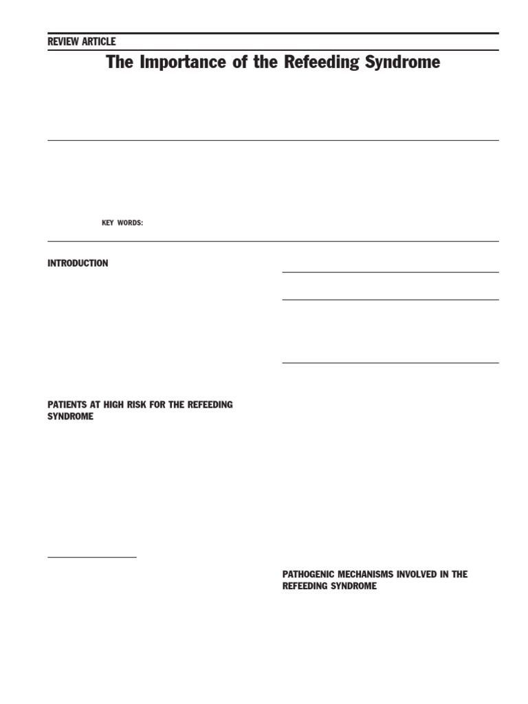 refeeding_syndrome | PDF | Magnesium | Medical Specialties