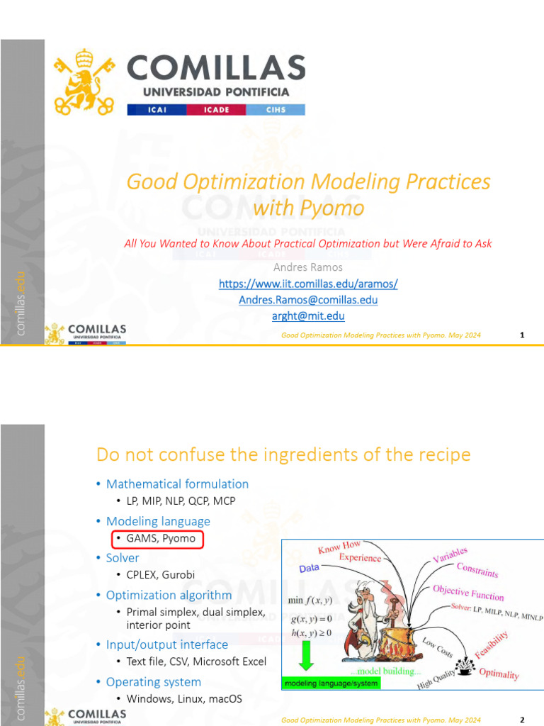 Good Optimization Modeling Practices Pyomo | PDF | Mathematical Optimization | Computer Programming